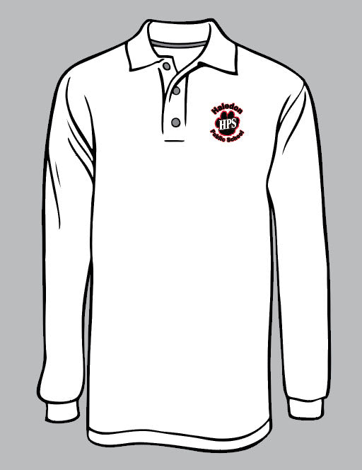 HPS Long Sleeve Polo - White – Mr. G’s Embroidery Uniform Store